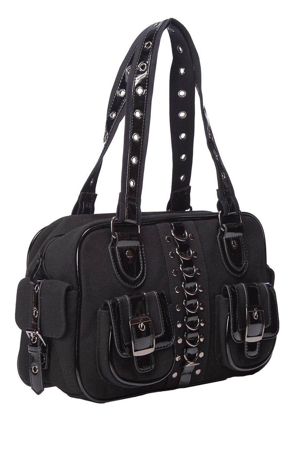 Lost Queen RHAPSODY Gothic Punk Emo Black Satchel Bag With Pockets ...